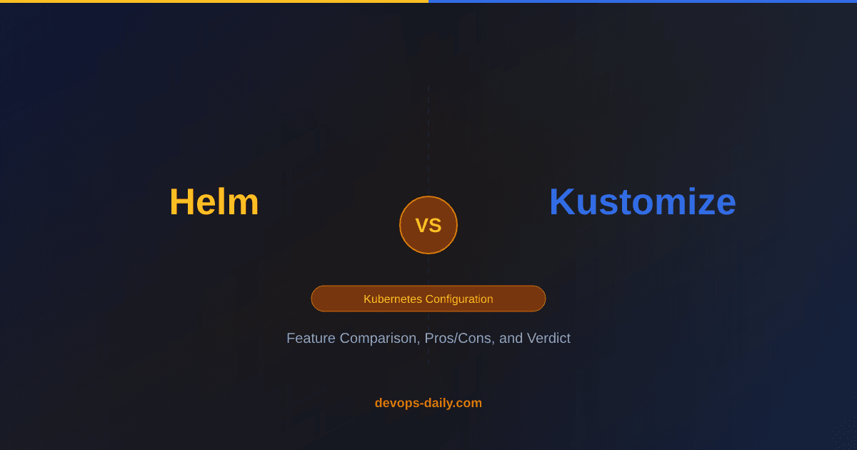 Helm vs Kustomize: Feature Comparison, Pros/Cons, and Verdict