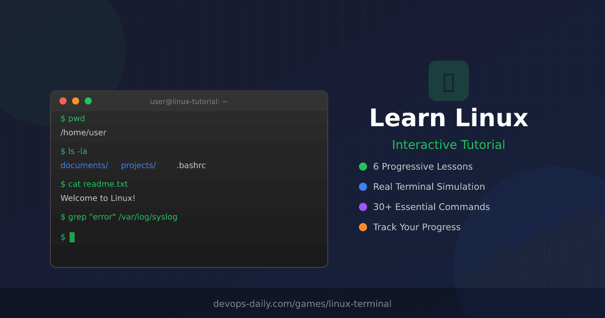 Learn Linux - Interactive Terminal Tutorial | DevOps Daily | DevOps Daily