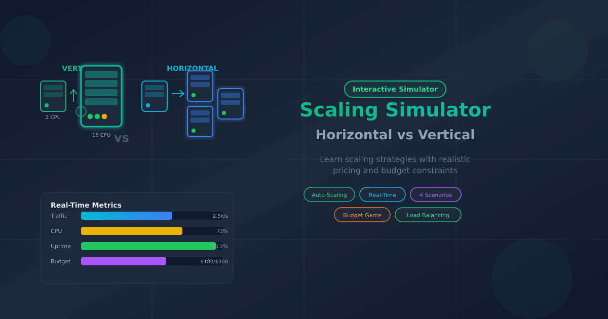 Horizontal vs Vertical Scaling Simulator