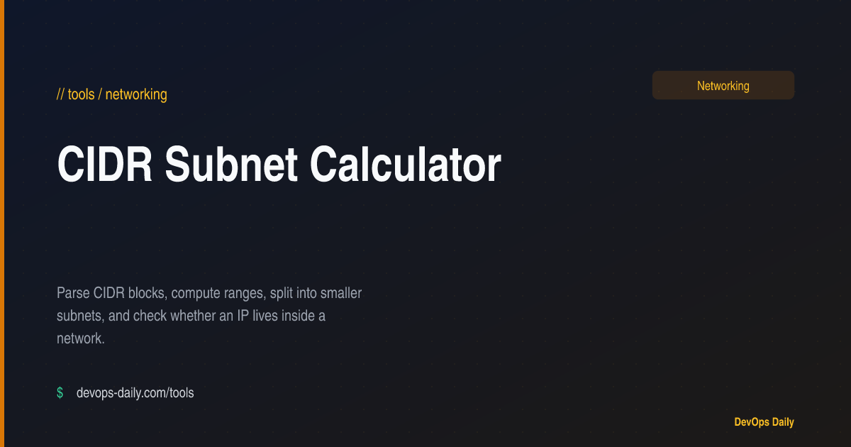 CIDR Subnet Calculator | DevOps Daily | DevOps Daily